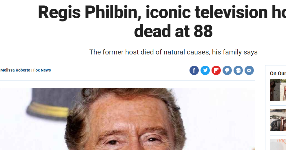 The Mindless Freaks: Regis Philbin dead at 88-Philadelphia Eagles ...