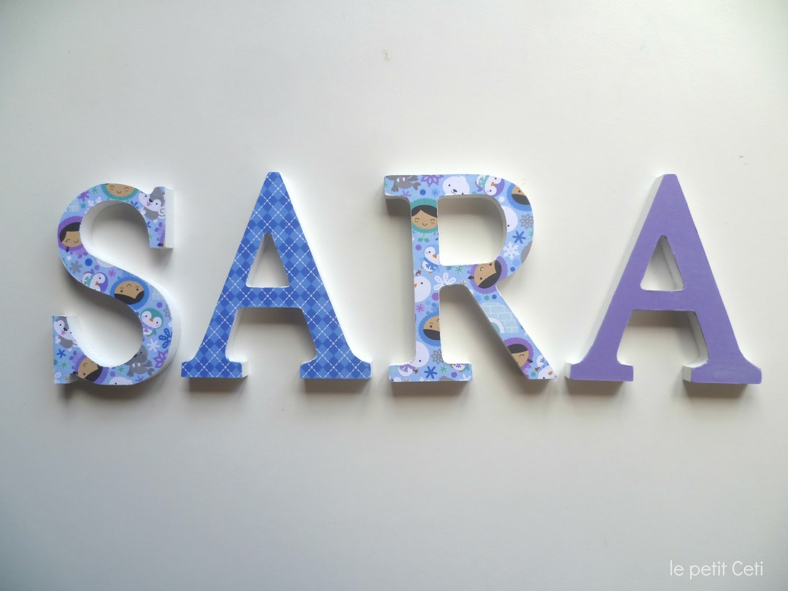 le petit Ceti: LETRAS DE MADERA: SARA