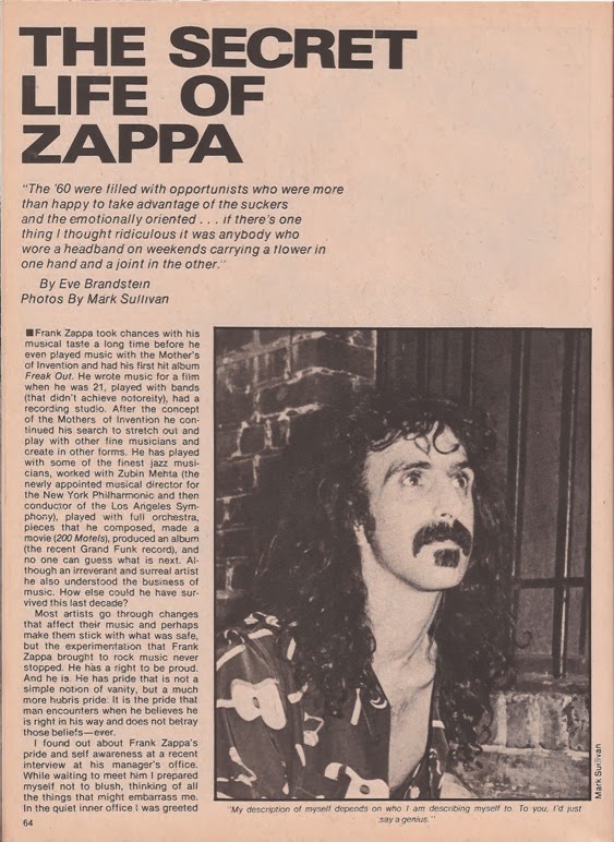 The Secret Life Of Zappa - Frank ZaPpa neWspaPer