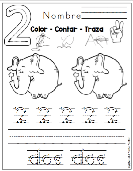Spanish Tracing Numbers 1-10 Read Across America "No Prep" ~ Preschool ...