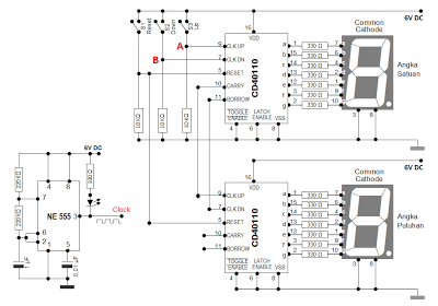 0-9 Up/9-0 Down Counter dengan CD40110 - Elektronika Industri