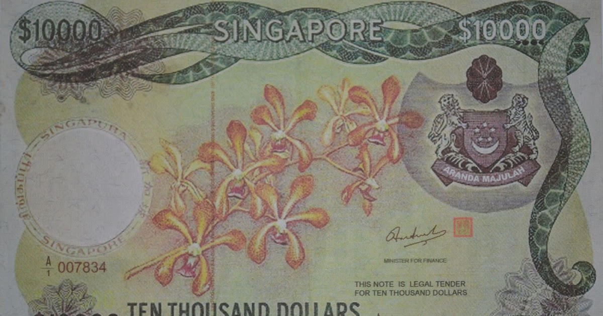 Galeri Sha Banknote: DUIT SD10,000 SINGAPORE 1ST ORCHIDS SERIES