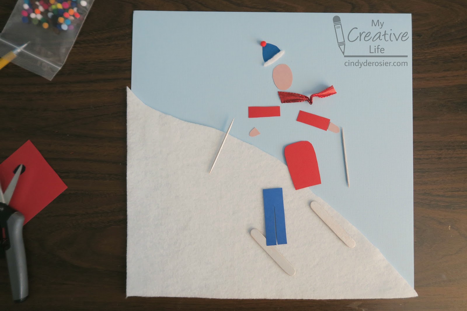 Cindy deRosier: My Creative Life: Dimensional Skier Craft