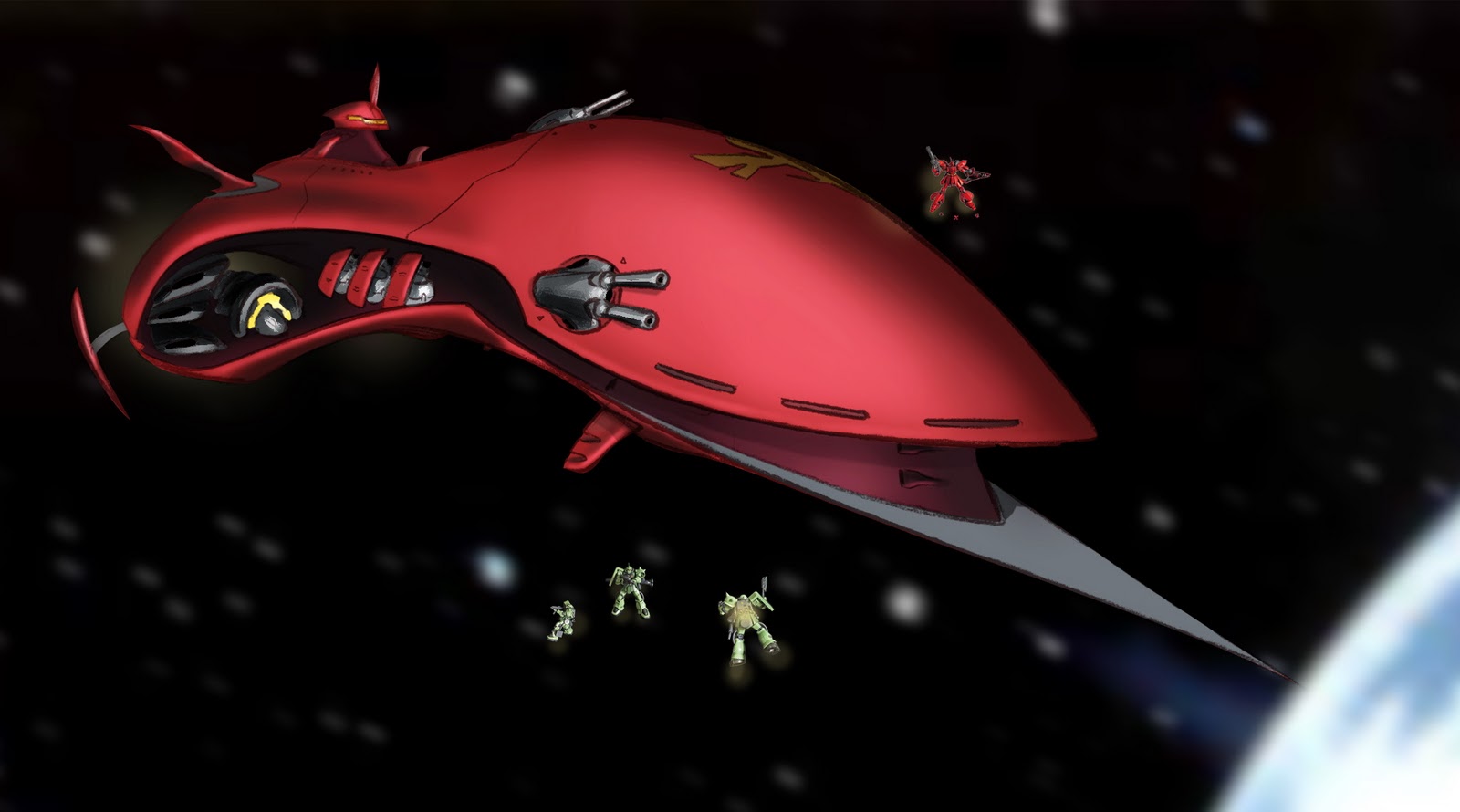 Bo's CCS Year 2: Quick render of my Zeon Spaceship
