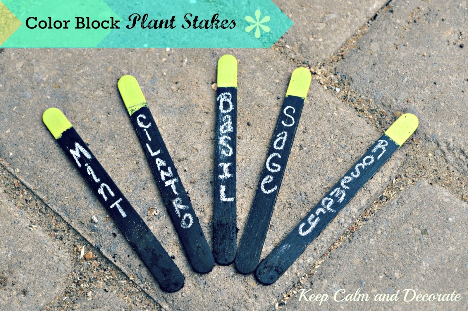 Keep Calm and Decorate: Color Block Plant Stakes