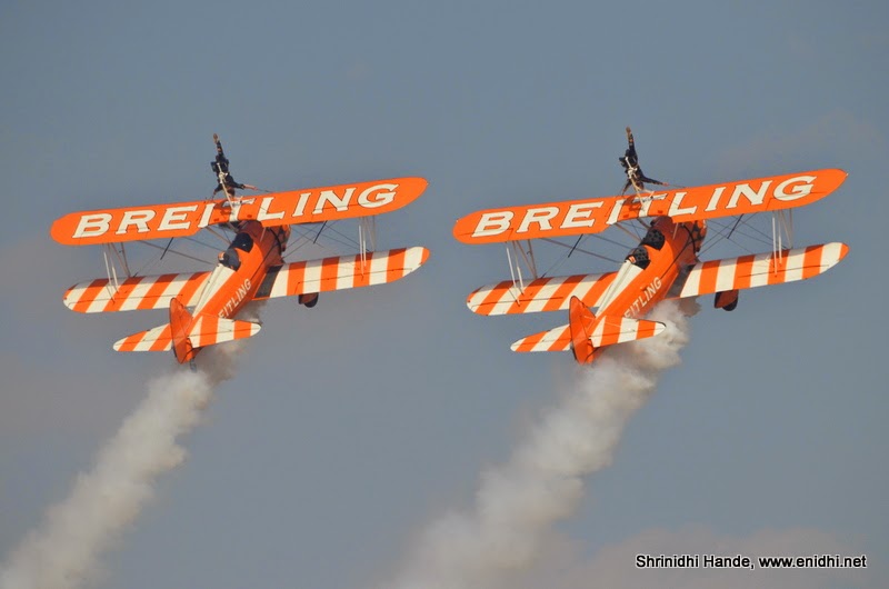 Aero India 2015: Breitling Wingwalkers :Stunt show on the plane wings ...