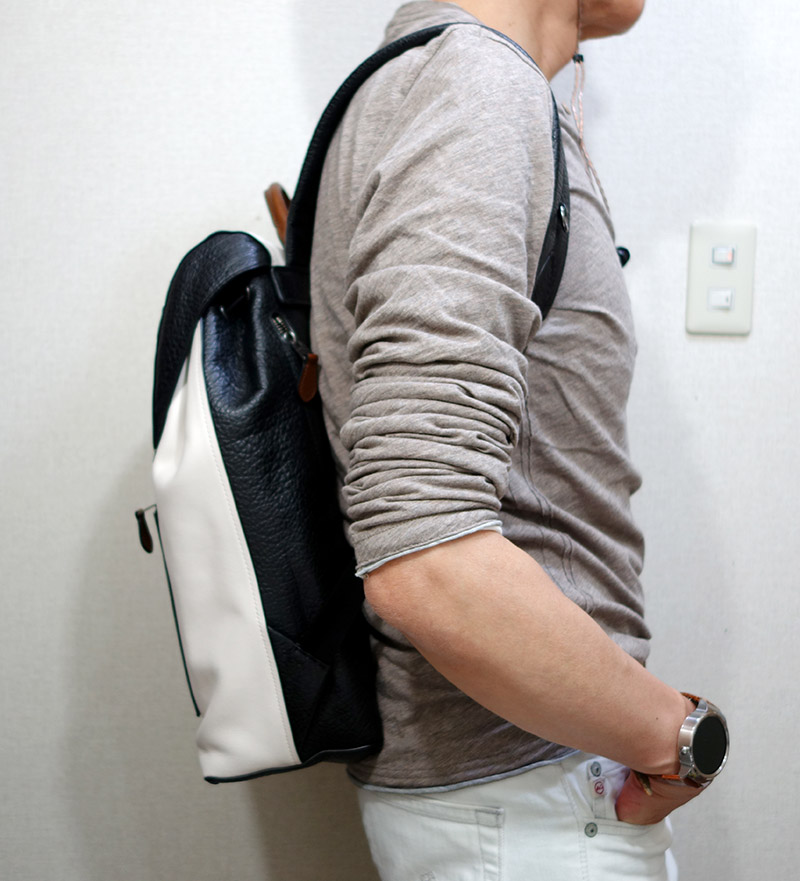 ゆるりブログ: COACH(コーチ)のマンハッタン バックパック ミックスド レザー(57759)の意表を突くカラーリングに心を砕かれる :)