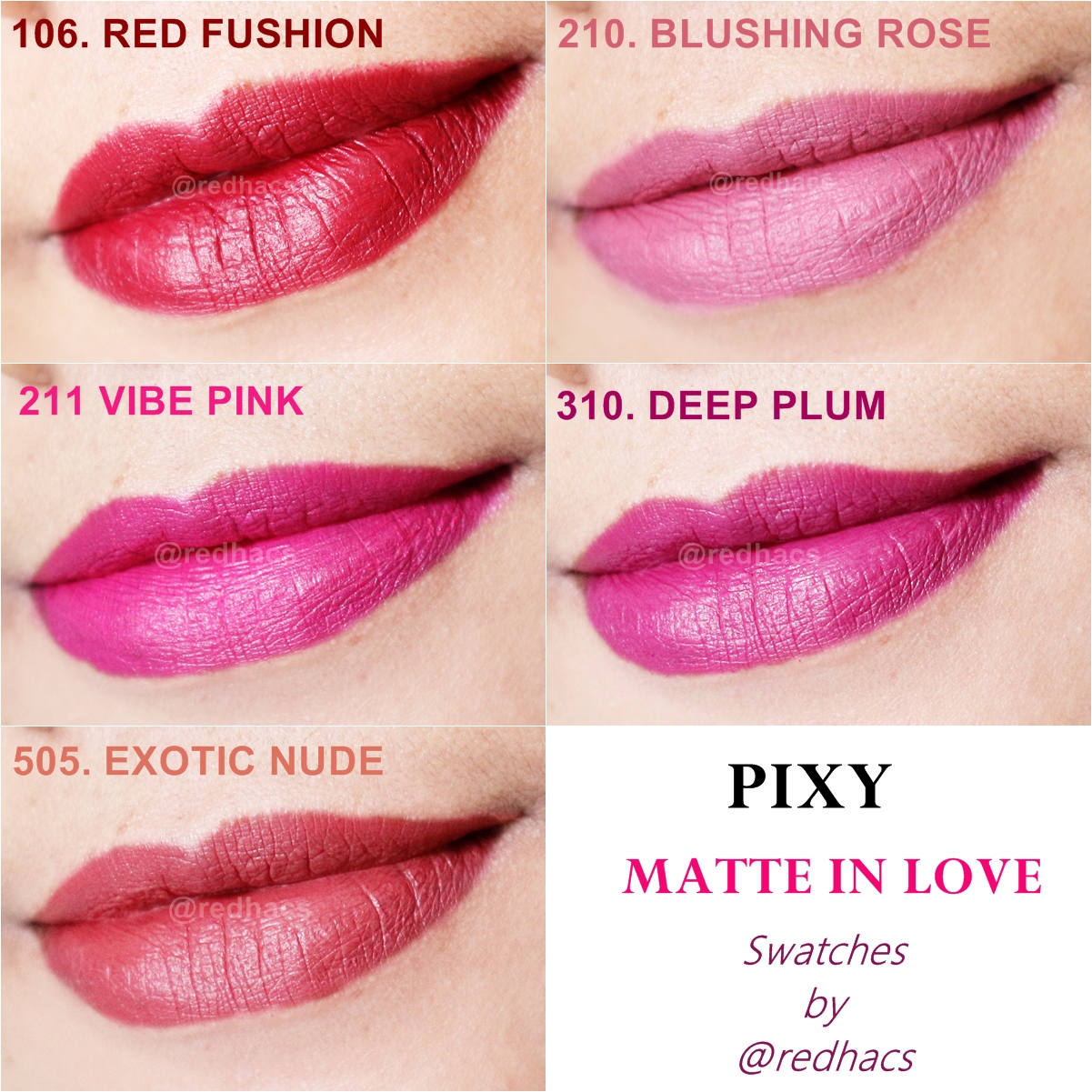 Review: Pixy Matte In Love Lipstick 5 Shades
