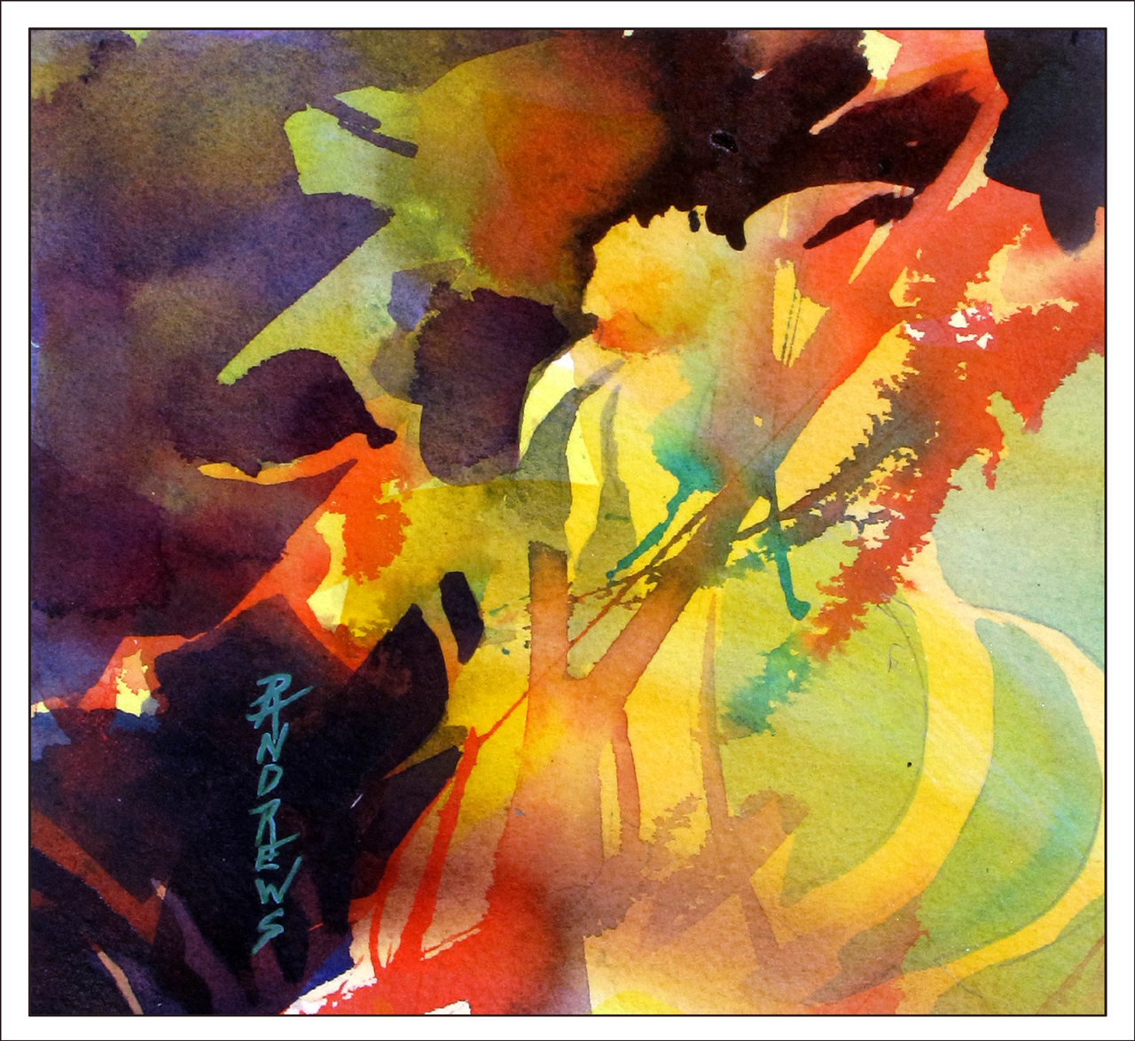 Daily Painters Abstract Gallery: Flower Power... Abstract Watercolor ...