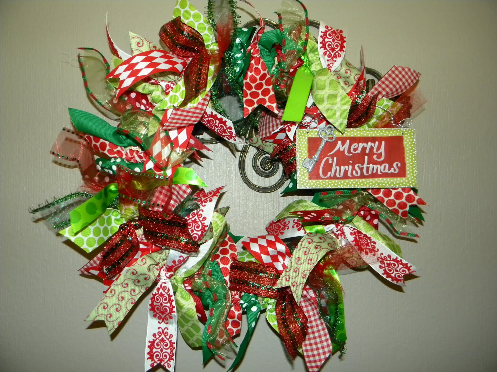 Fiddlesticks: "Merry Christmas" Ribbon Wreath
