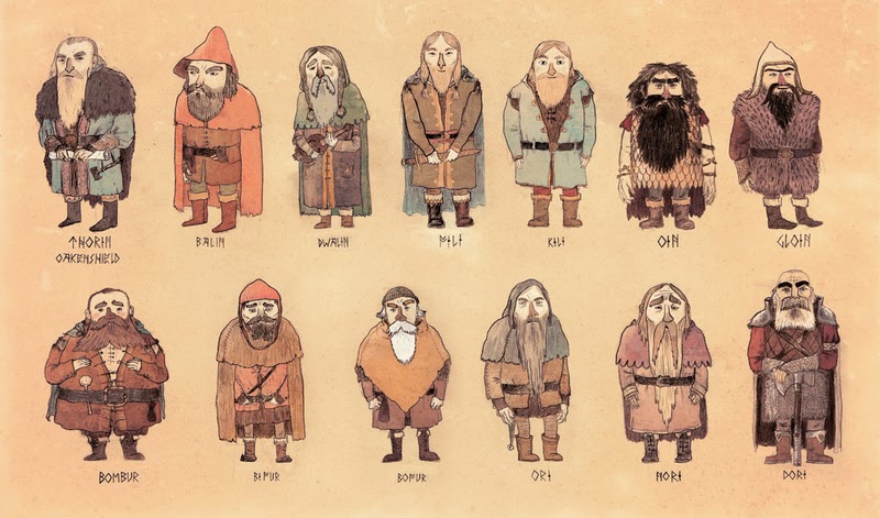 the hobbit movie blog: hobbit dwarves by Chuck Groenink