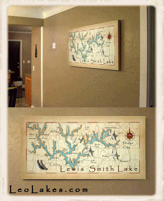 Old field Studio & Leo Lakes: Lewis Smith Lake Decor Map
