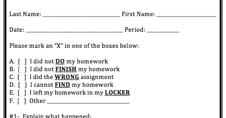 11th Grade Homework: Homework Dilemma Record