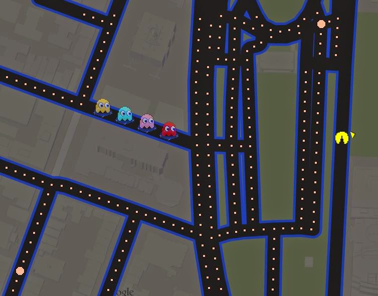 mcbrooklyn: Google Turns Any Map into PAC-MAN Game for April 1