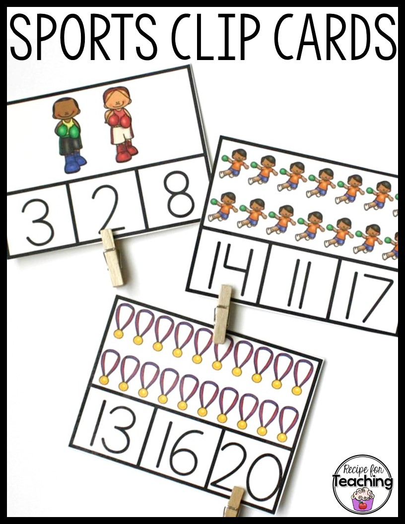 Sports Themed Clip Cards - Recipe for Teaching