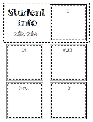Finally in First: Student Info FREEBIE