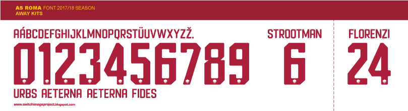 Football teams shirt and kits fan: Font AS Roma 2017-18 Away