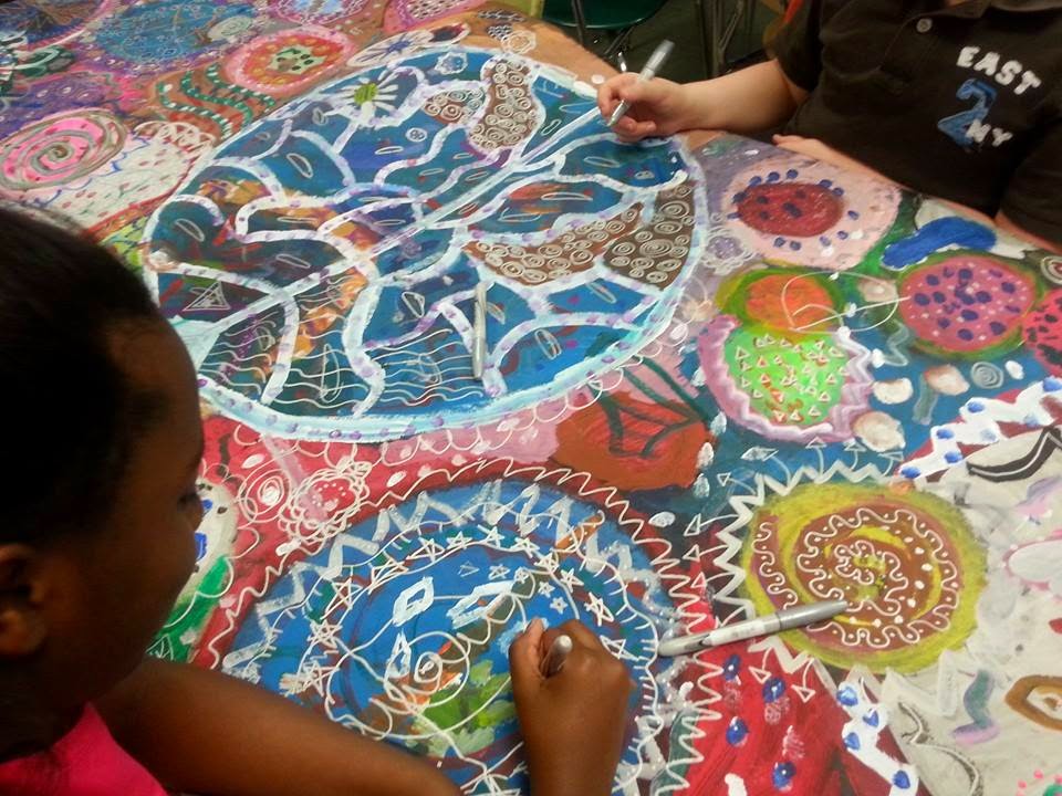 lindsay lou's happenings: Collaborative Circle Paintings