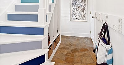 Blue Painted Staircases with a Coastal Nautical Beach Vibe