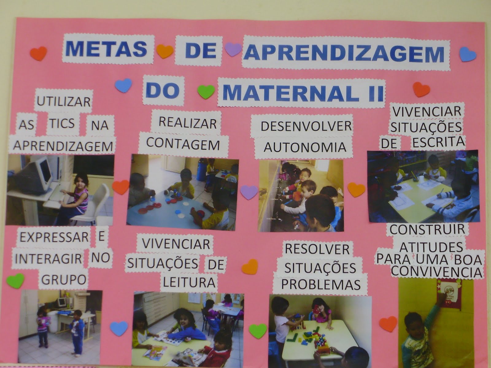 Professora Susana: PAINEL DE METAS DE APRENDIZAGEM DO MATERNAL