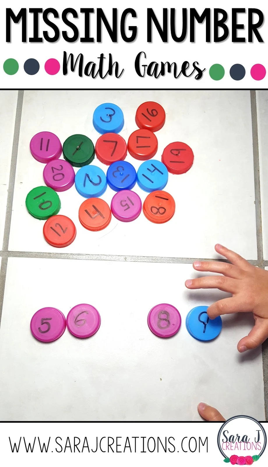 Missing Number Math Games | Sara J Creations