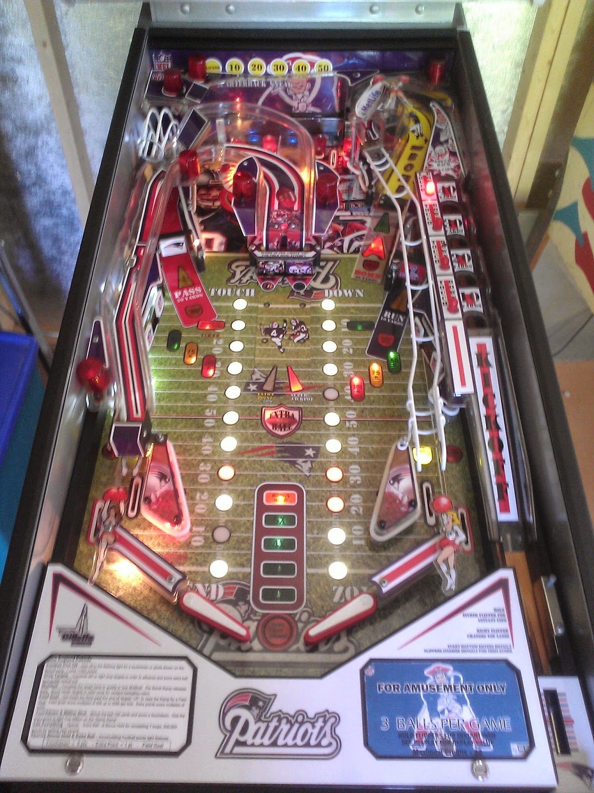 GameroomPinball.com: 9-1-2014 New England Patriots custom pinball