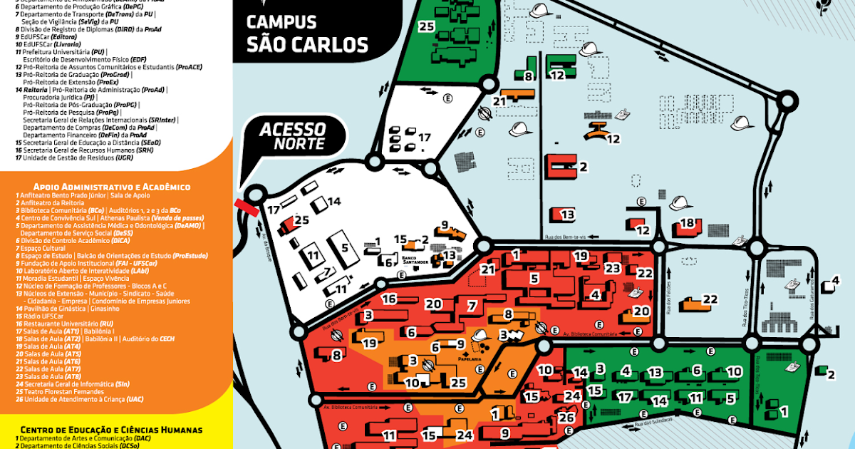 Guia para Calouros Ufscar: Mapa da UFSCar