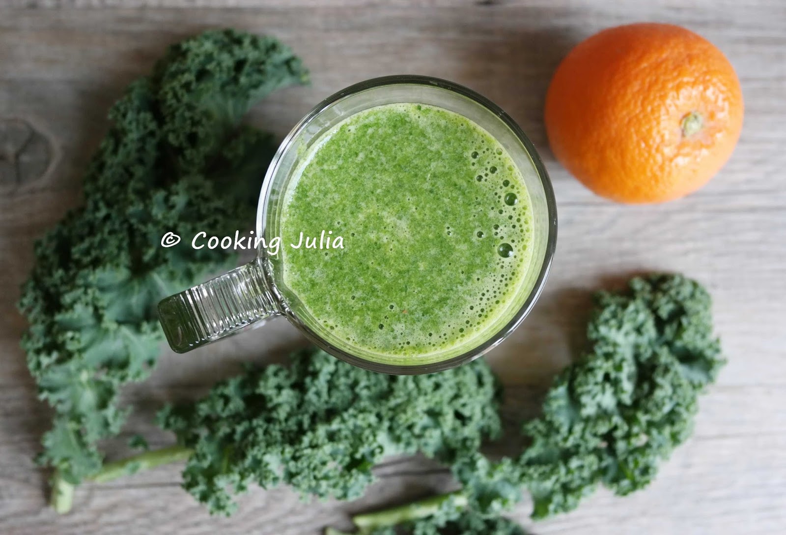 COOKING JULIA : GREEN SMOOTHIE ALCALINISANT AU KALE