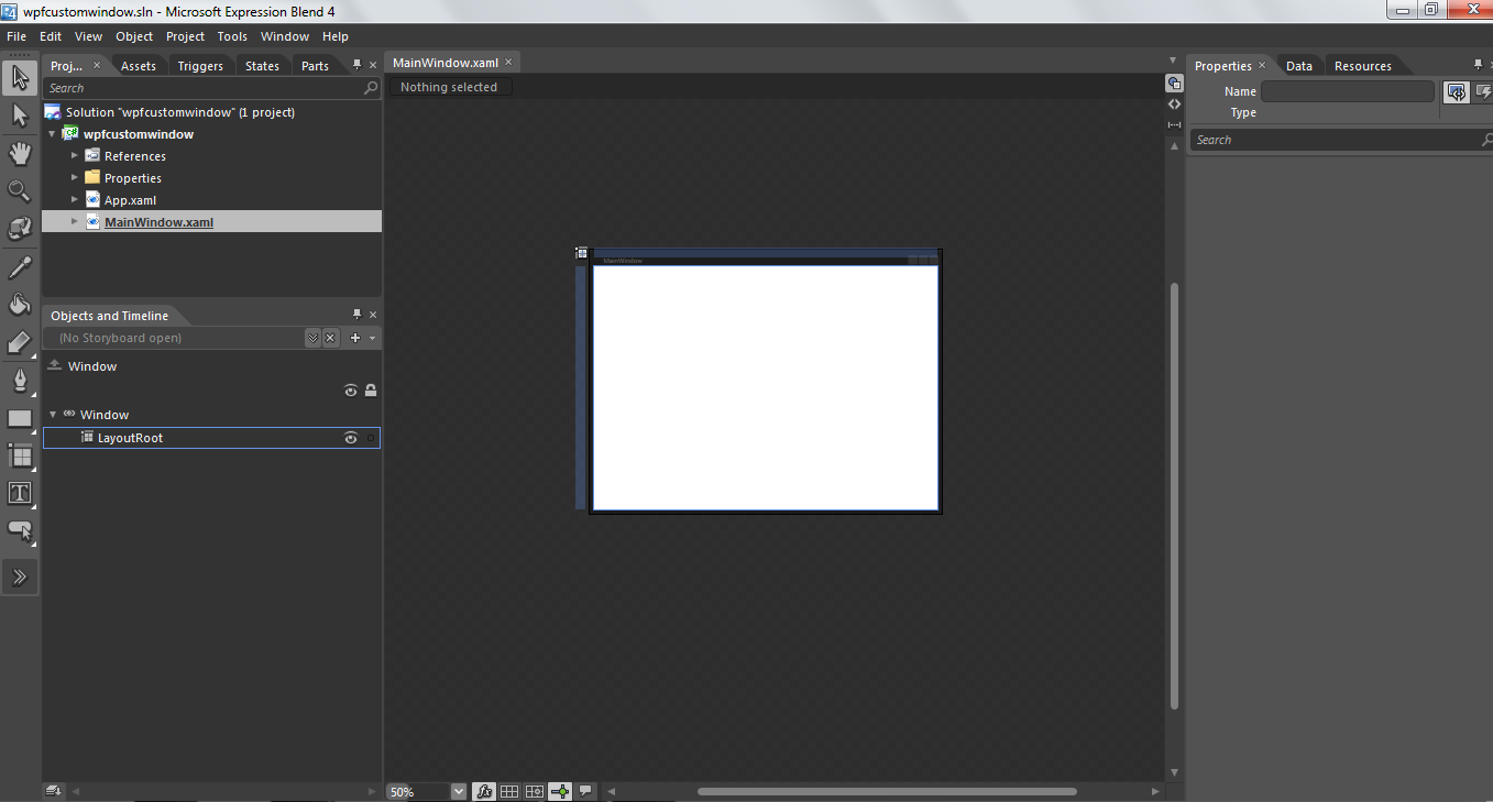 Custom window in wpf