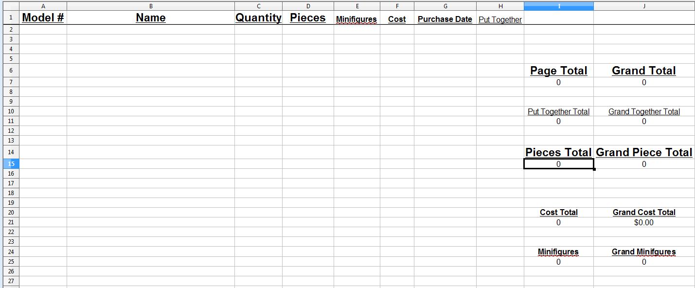 Constipated Thoughts: Excel For Dummies, Like Me - Lego Inventory Pt 1 ...