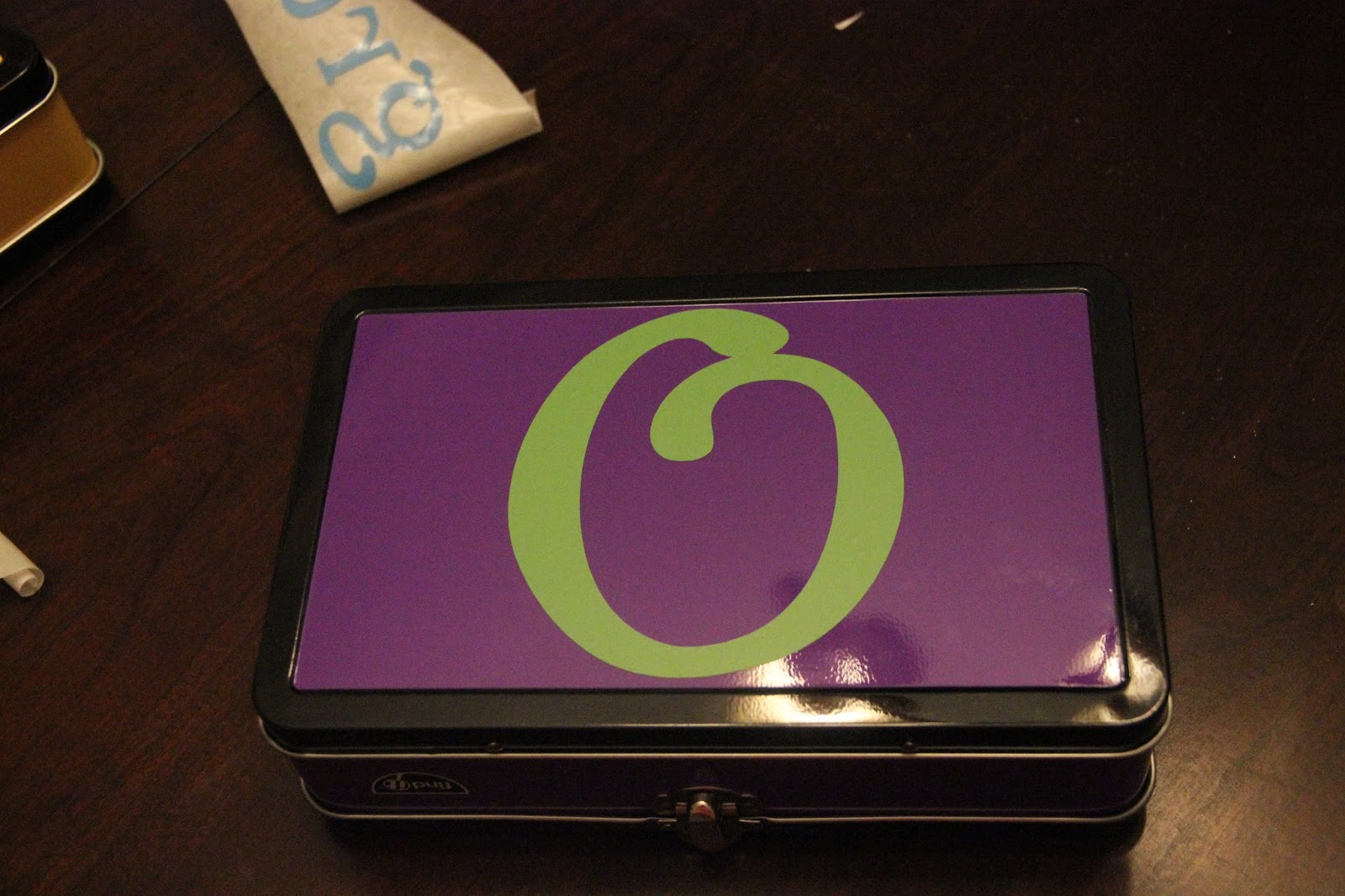 Purple Paradise Creations: Monogrammed Tin Homework Cases