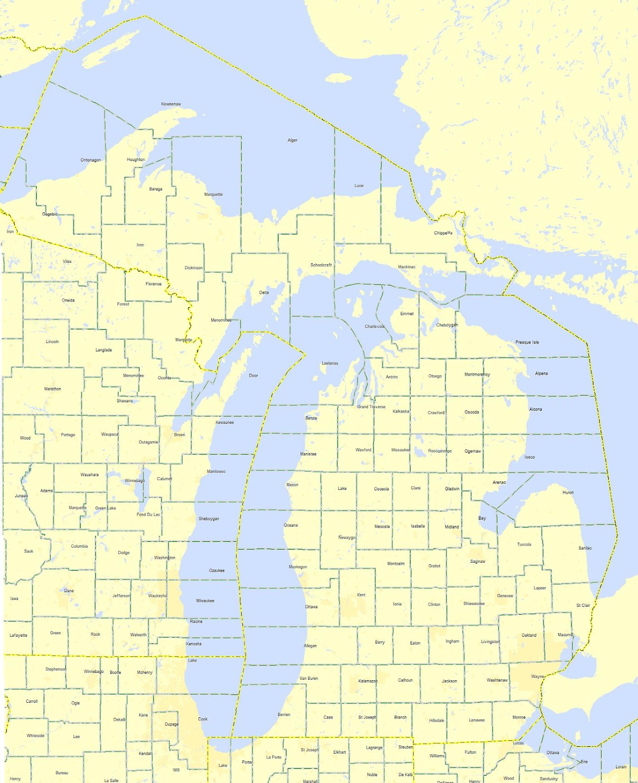 Online Maps: Michigan County Map