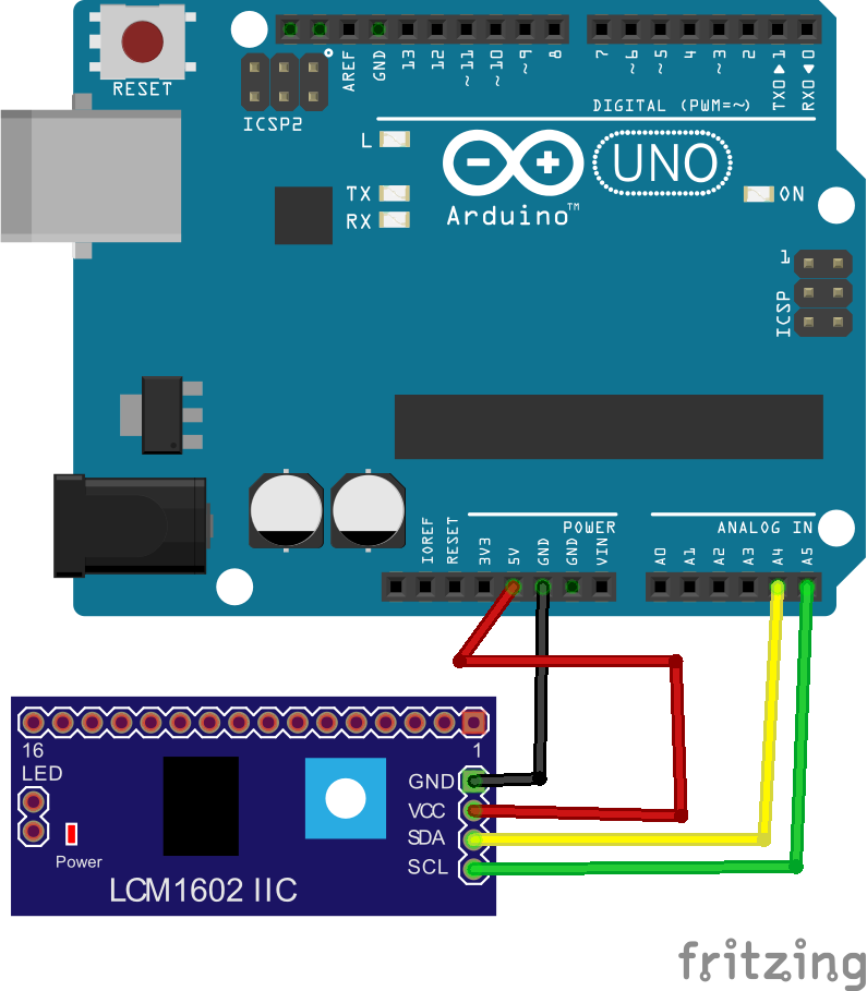 復興國中 科學天地 Arduino的教學09 使用i2c 2x16 Lcd 1285