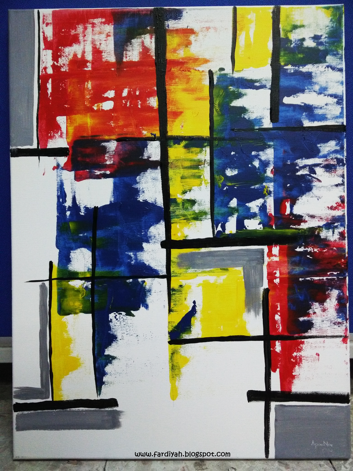 Diya Hanun: Lukisan Abstract Sebuah Bangunan.