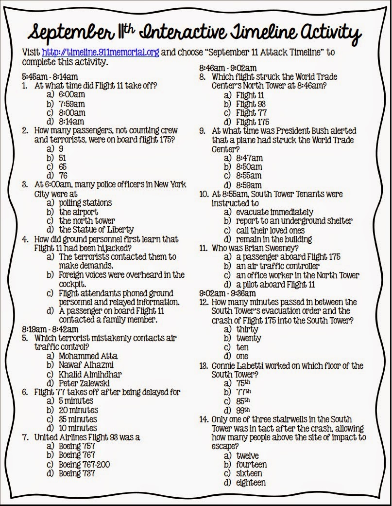 In The Middle: My September 11th Literacy Unit