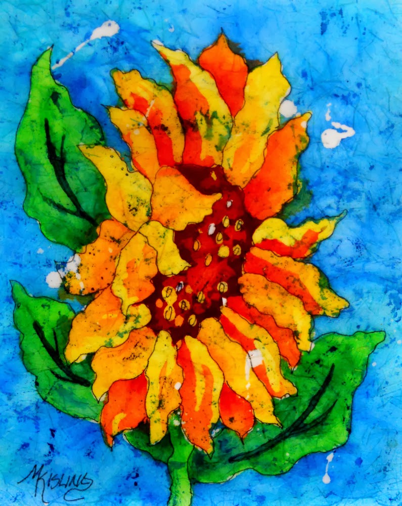 Martha Kisling Art With Heart : Sunflower Batik - SOLD