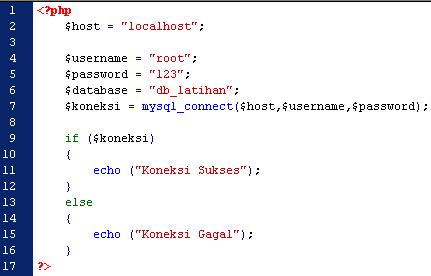 File php koneksi ke database « Tempat Belajar WEB