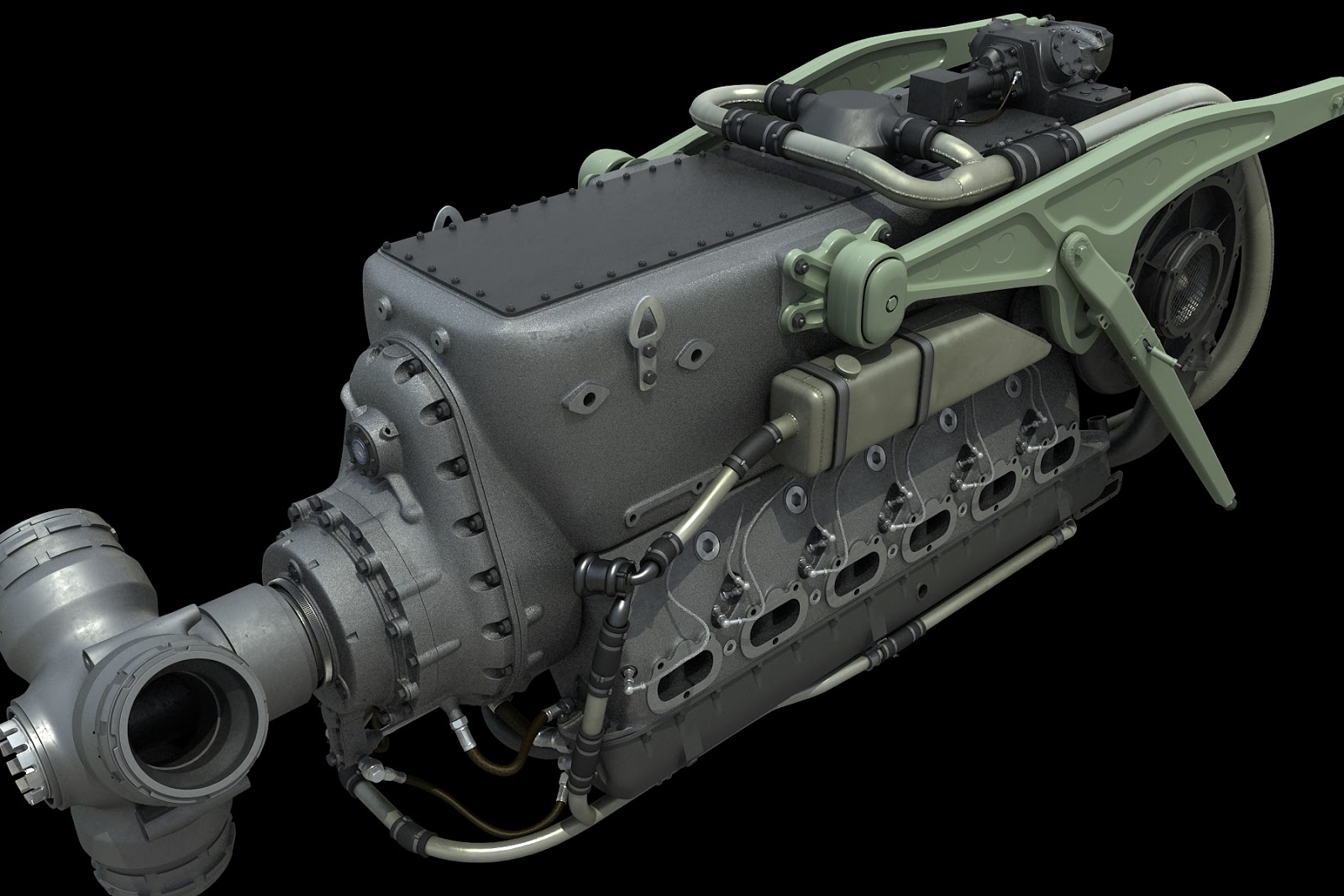 Luftwaffe Lovers: 3D MODELING: Messerschmitt Bf109, engine DB 605D ...