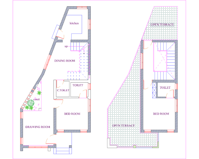 Kerala Houses and Plans : House in Narrow Plot