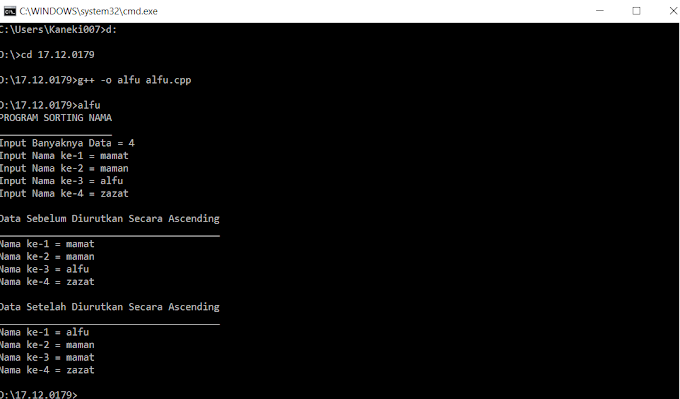 Program Sorting Pengurutan Abjad