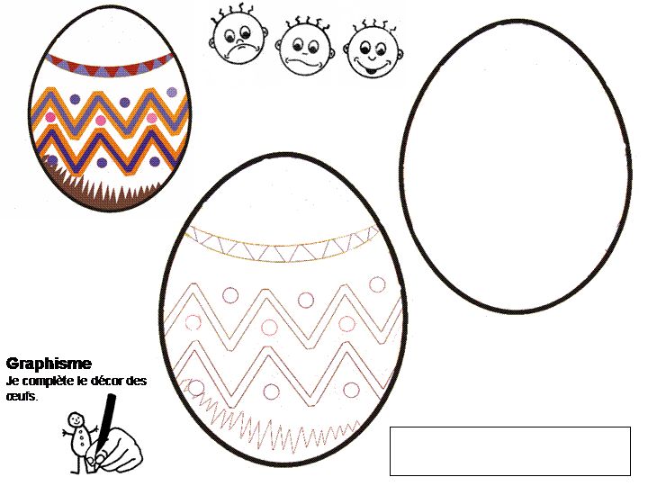 Maternelle: Graphisme avec des oeufs de Pâques