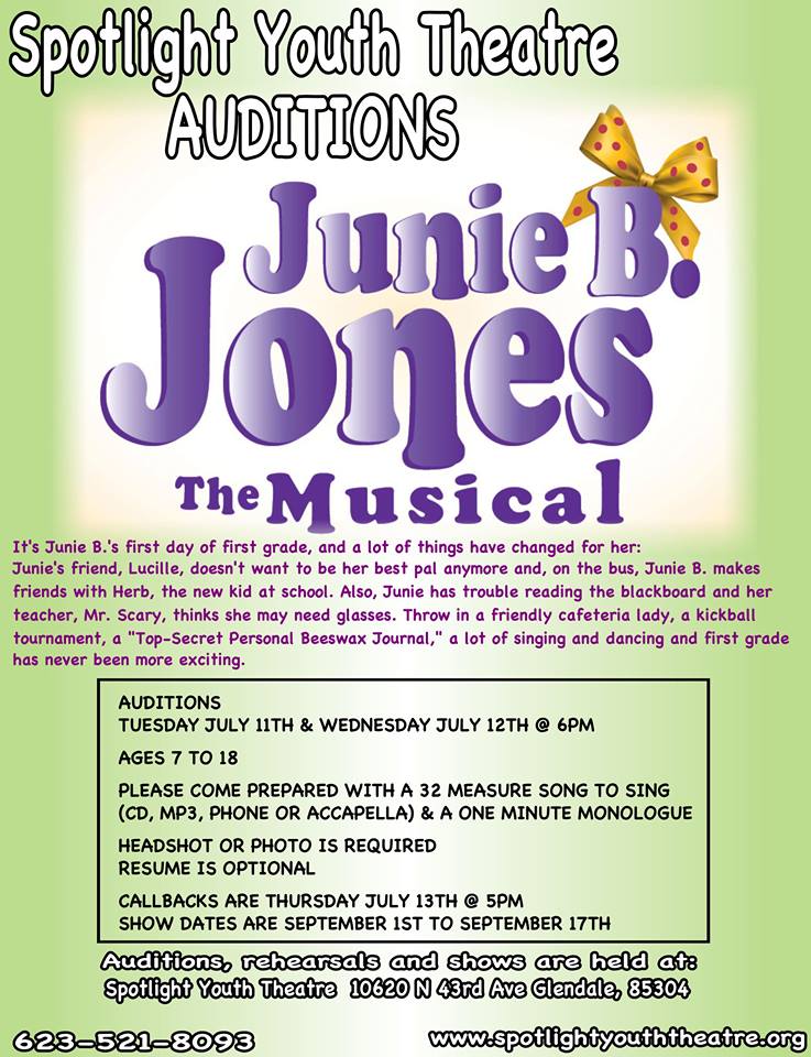 PHX Stages: audition notice - JUNIE B. JONES THE MUSICAL - Spotlight ...