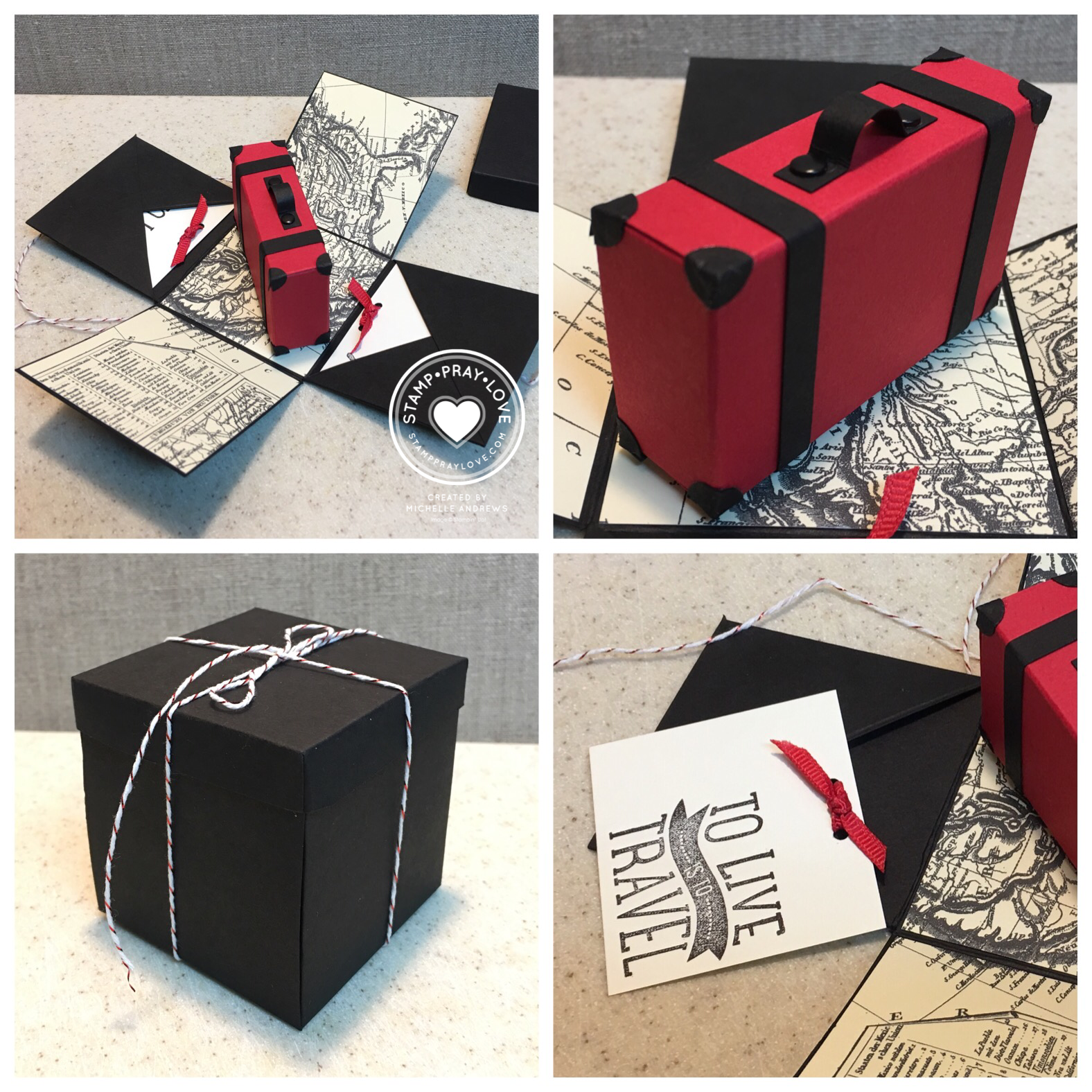Stamp · Pray · Love: A Travel Themed Explosion Box