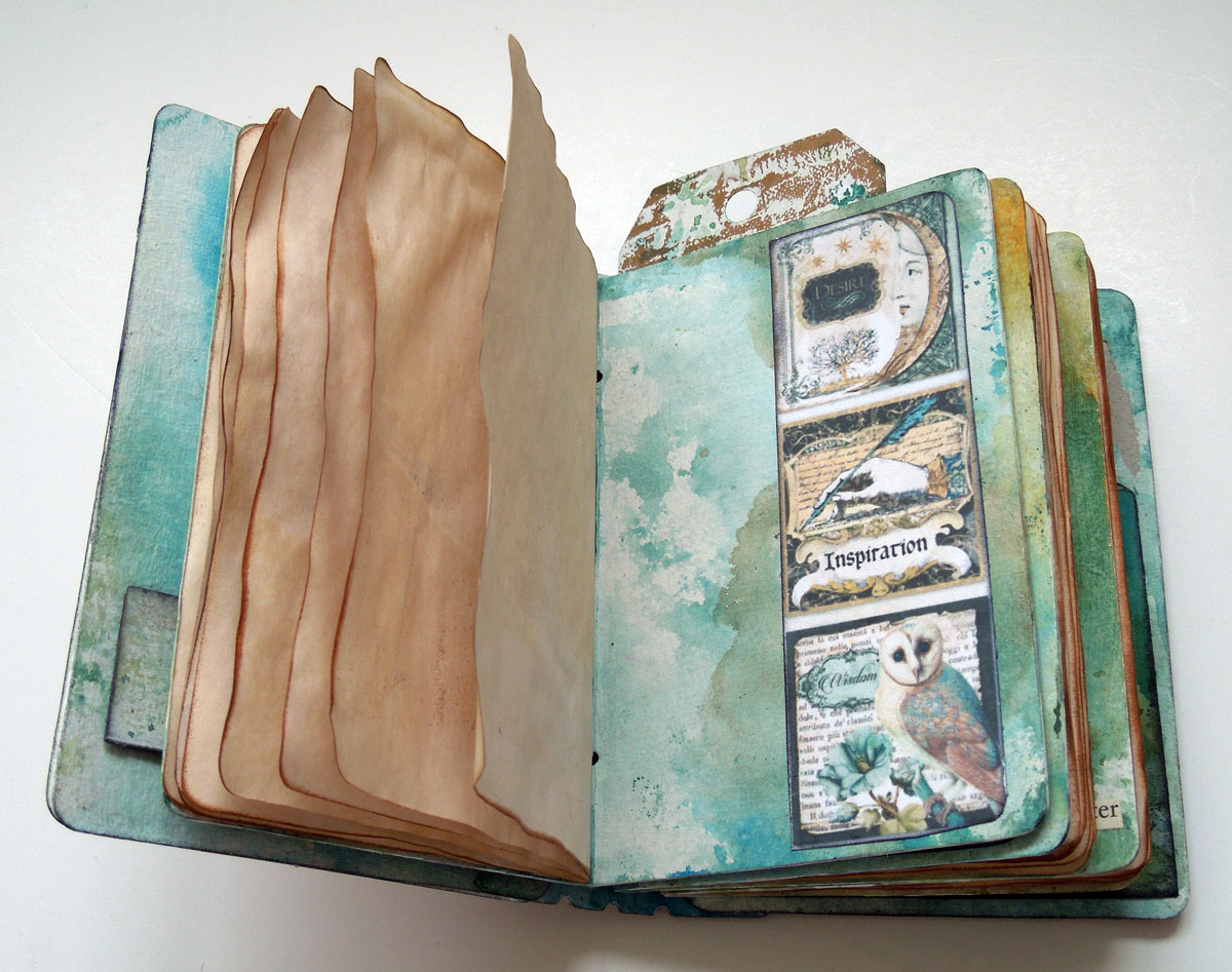 Inky Dinky Doodle: Die-cut journal with pockets and tags