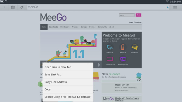 Intel Shows Off MeeGo Tablet UI Experience[Screenshots and Video]