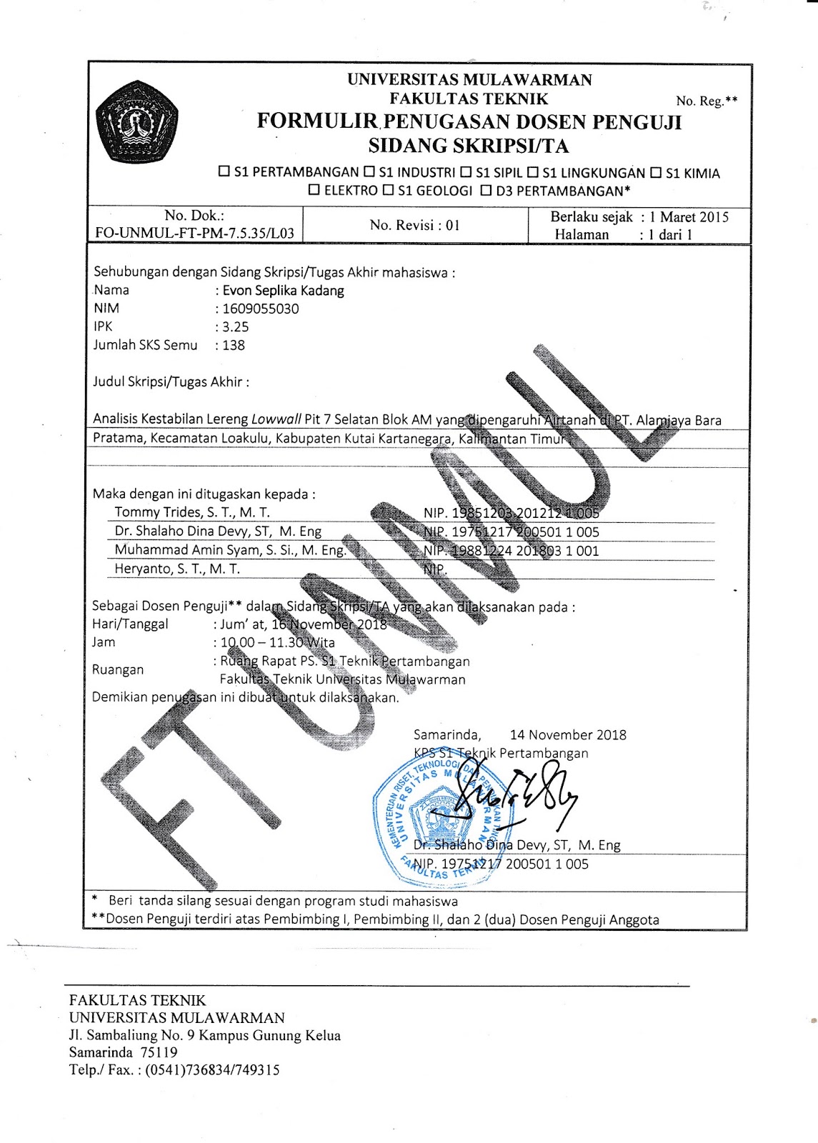 SIDANG SKRIPSI EVON SEPLIKA KADANG 1609055030 (JUM'AT 16 NOVEMBER 2018 ...