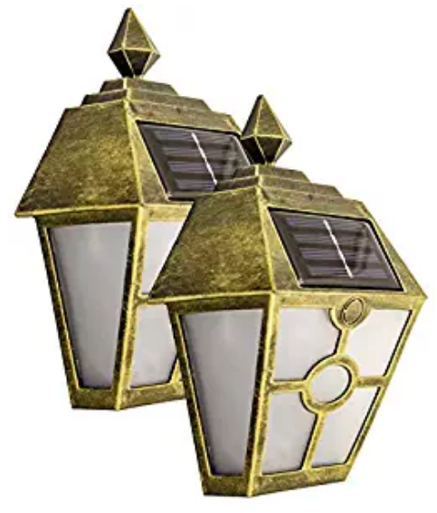 bronze wall mounted solar light outdoor waterproof warm white led