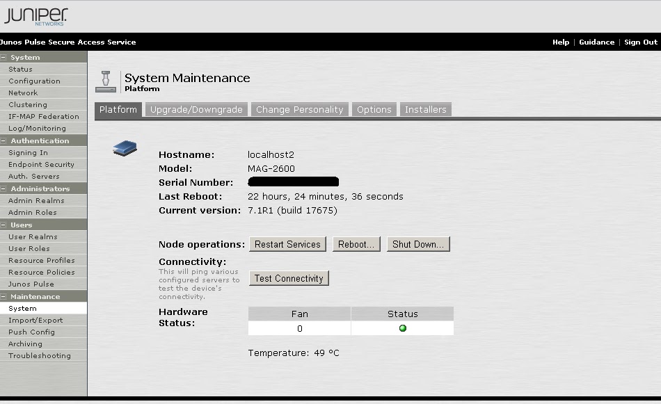 Running Secure: JUNOS Pulse Gateway - MAG2600