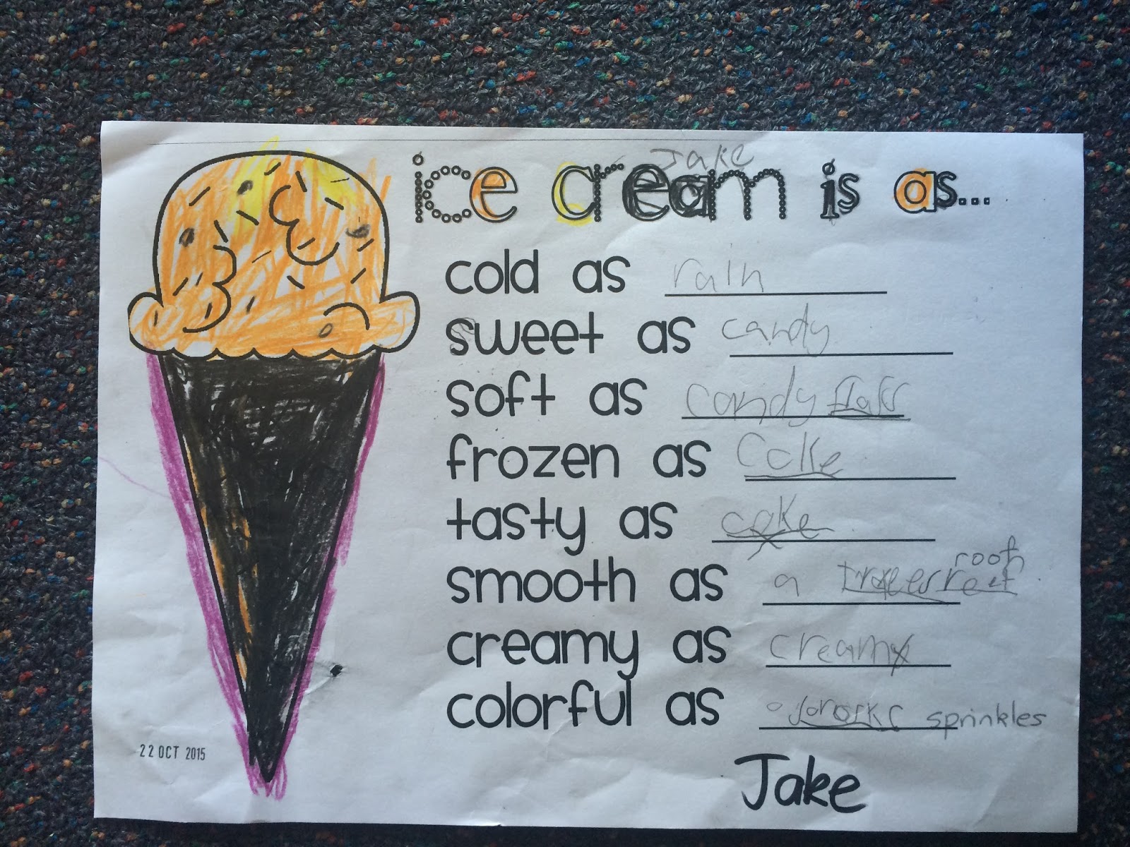 Room 2 Tuis 2015: Ice-Cream Similes