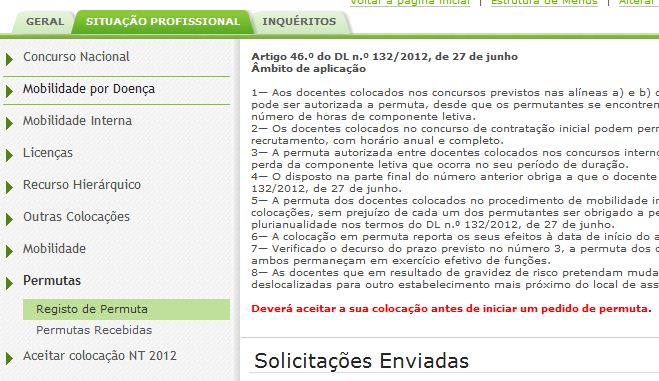 PROFESSORES LUSOS: Permutas na aplicação SIGRHE